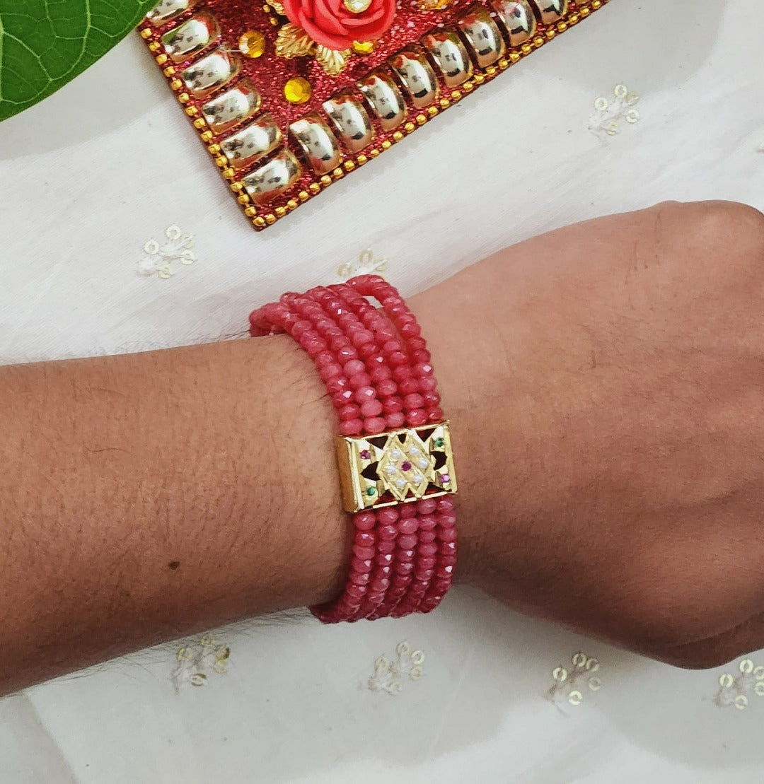 Arina Jadau Square Rakhi Bracelet – QUEENS JEWELS