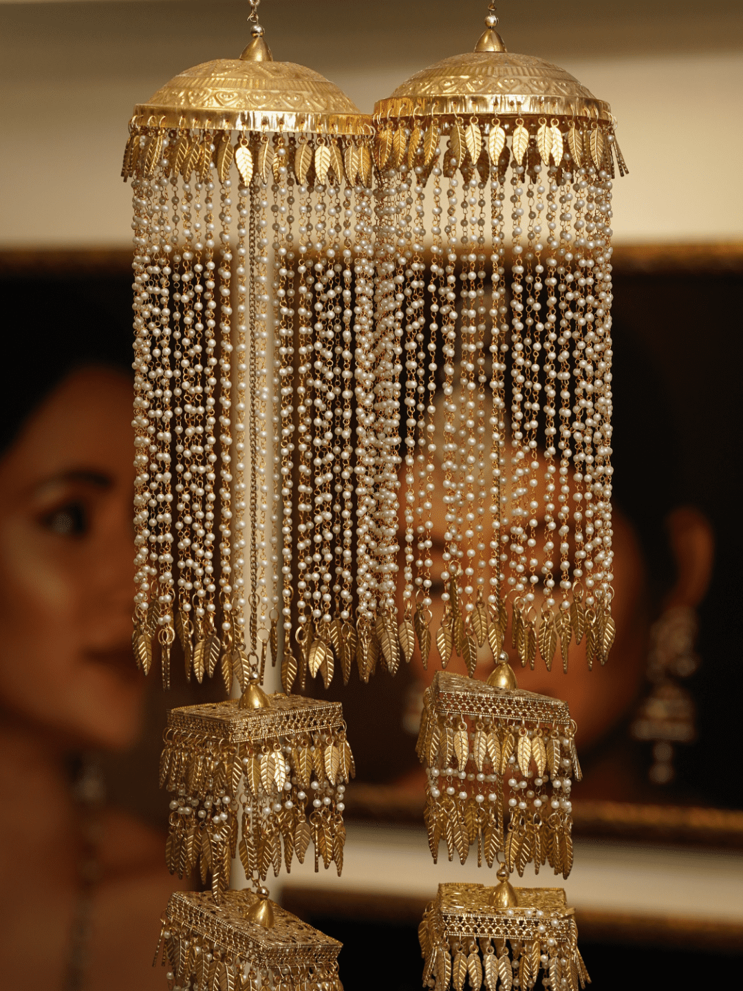 Bridal Peepal Patti Three Tier Jadau Kaleeras Design 2 – QUEENS JEWELS